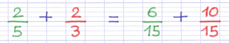 Additionner des Fractions (dénominateurs différents)