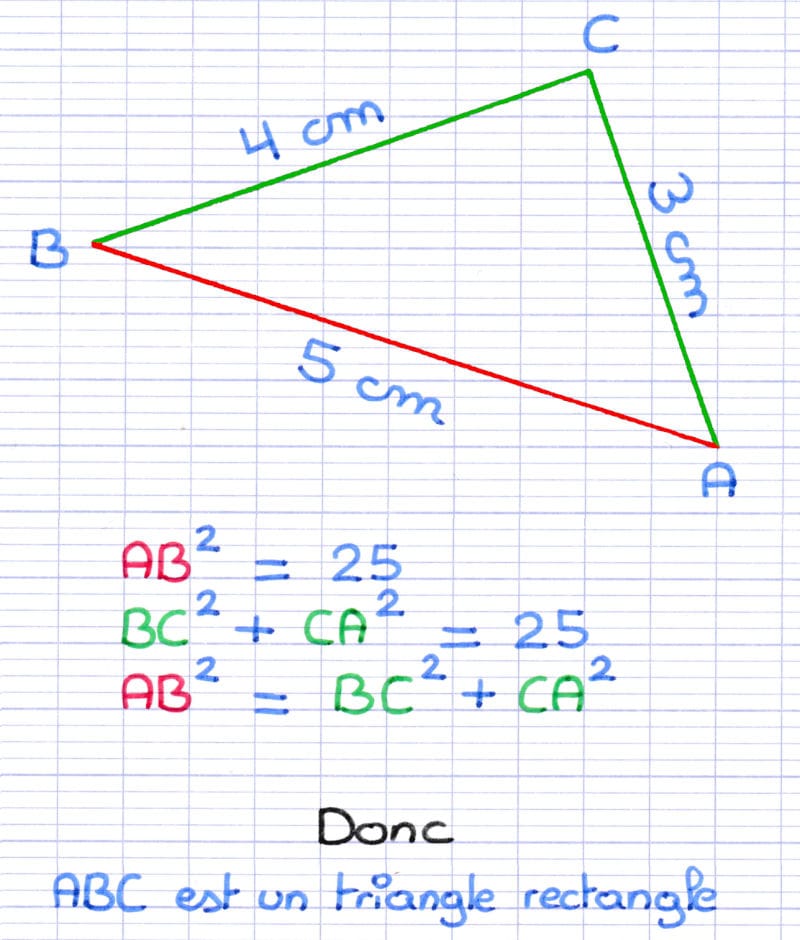 Démontrer qu'un Triangle est Rectangle avec Pythagore