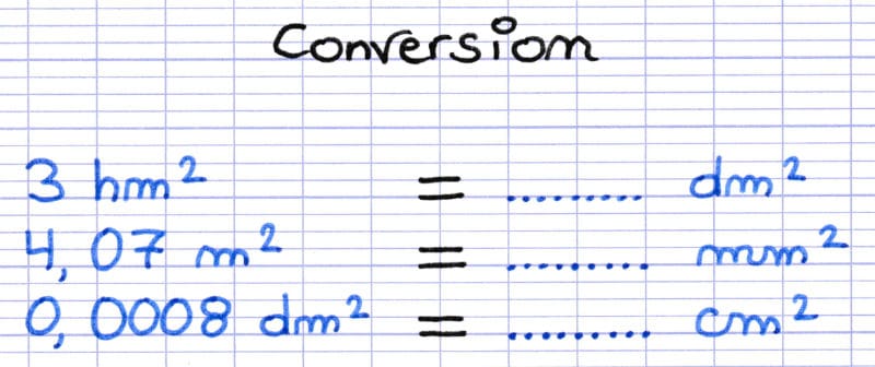Convertir des Unités d'Aire avec un Abaque