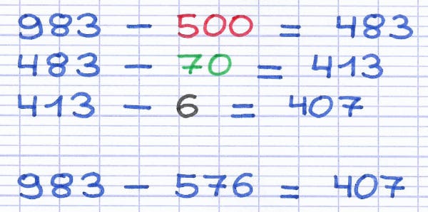 Technique de soustraction - La décomposition